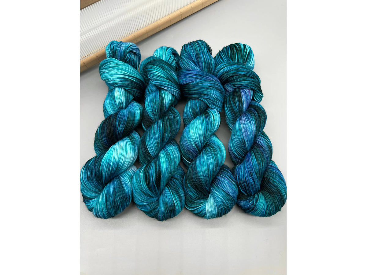 Hand dyed yarn - teal yarn - Cerulean - THREADS by megannicole ...